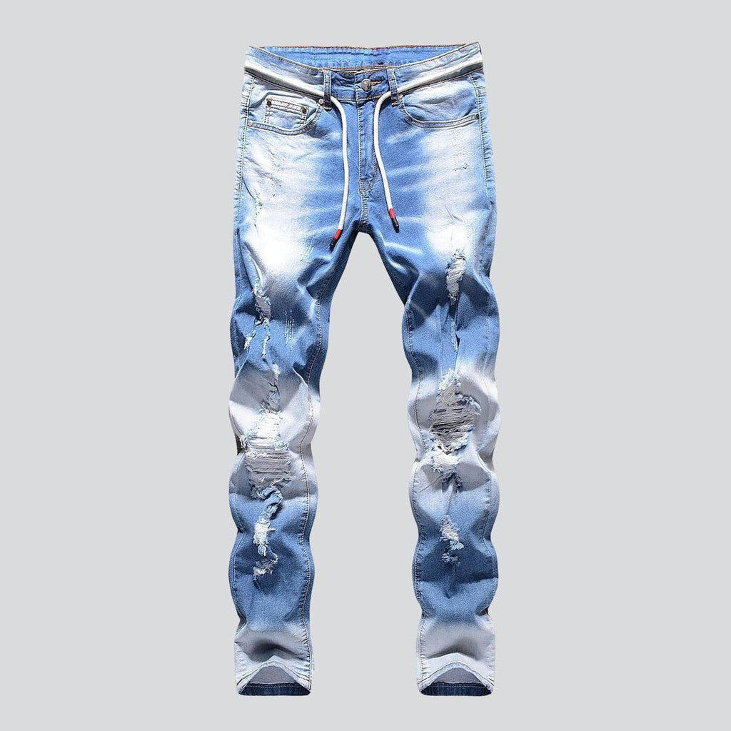 White color painted ripped jeans – DVL Shop